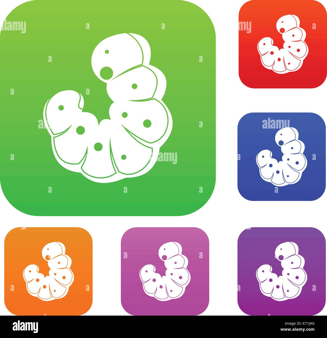 Worm set color collection Stock Vector Image & Art - Alamy
