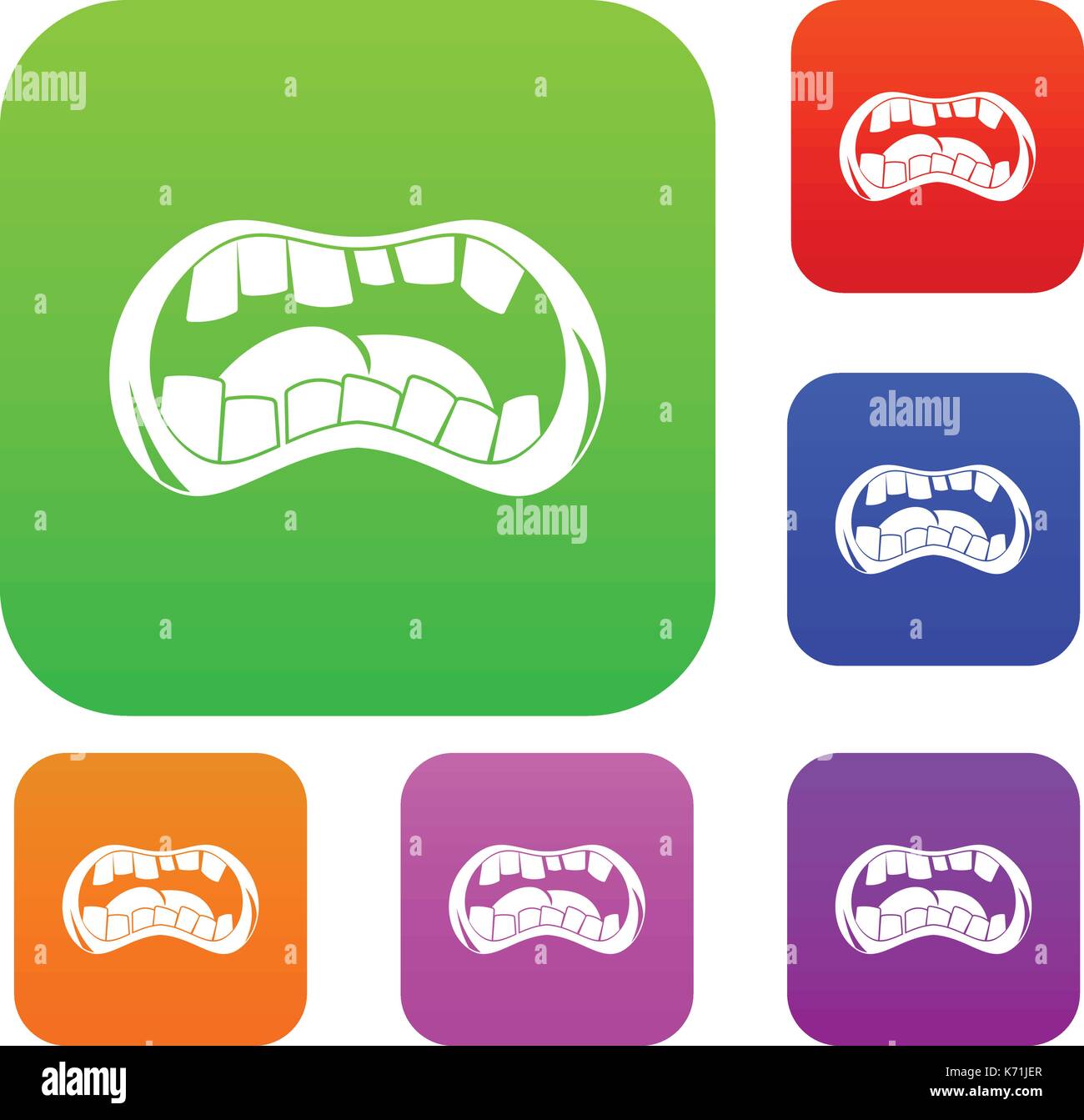 Zombie mouth set color collection Stock Vector Image & Art - Alamy