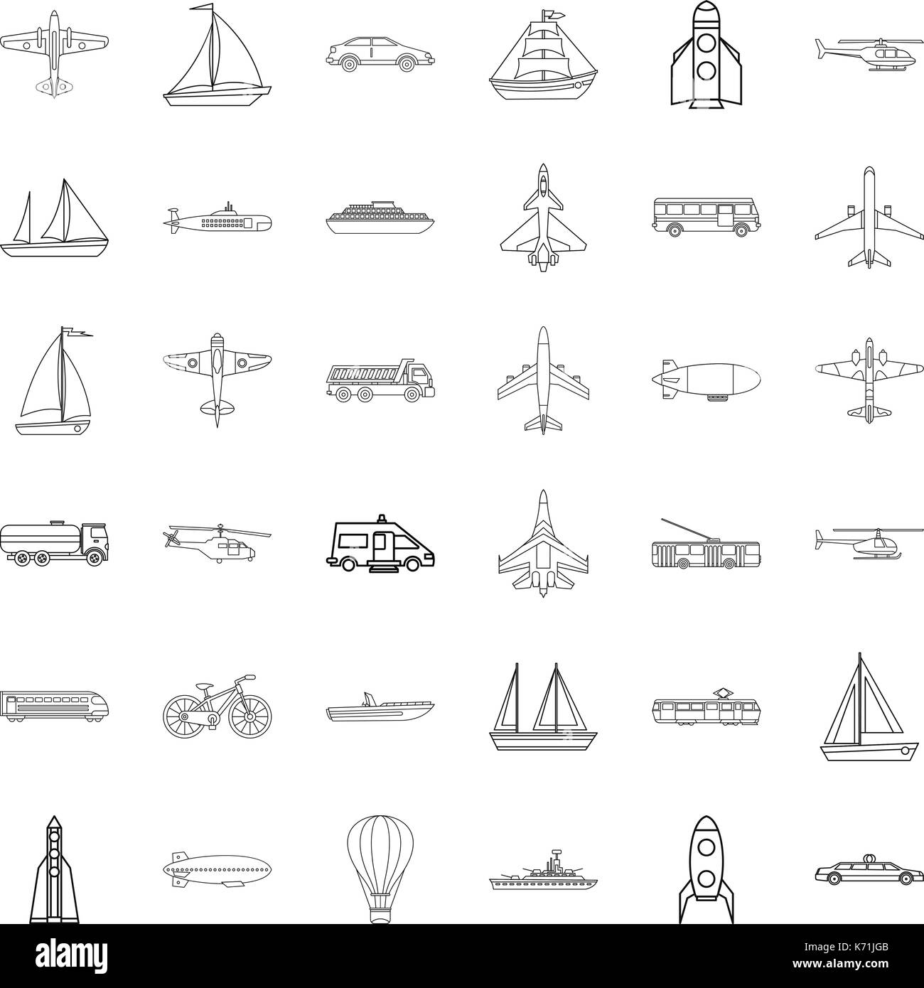 Yacht icons set, outline style Stock Vector Image & Art - Alamy