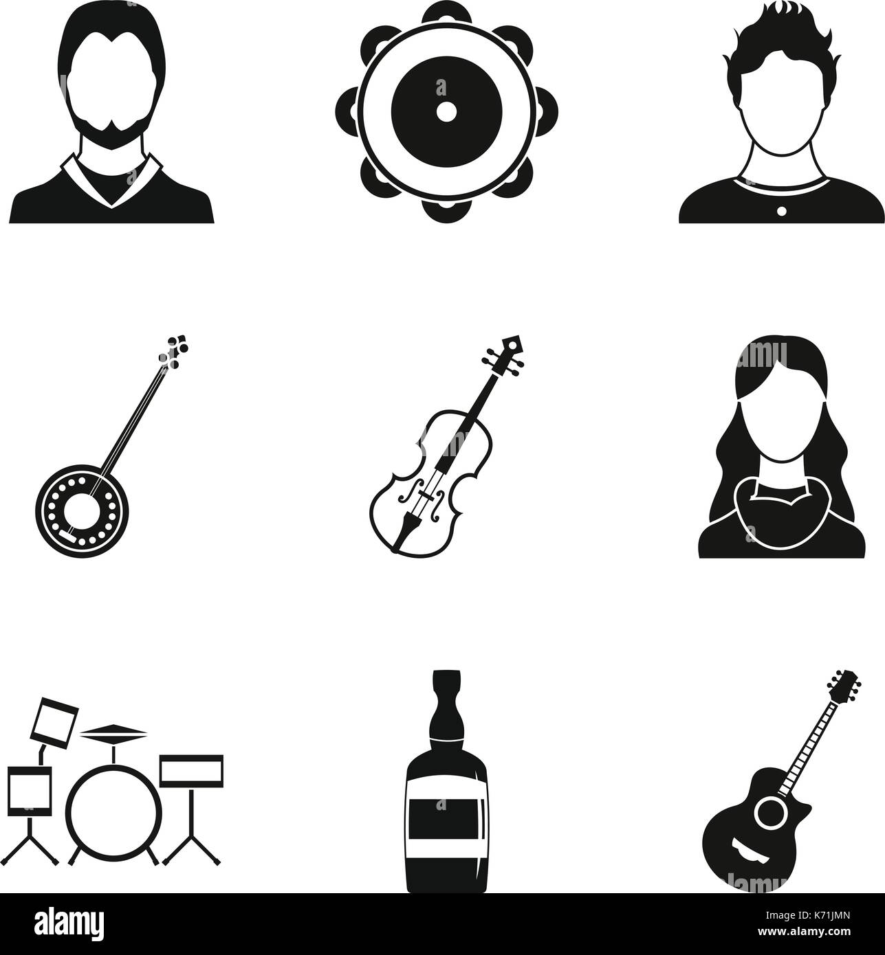 Anniversary concert icons set, simple style Stock Vector Image & Art ...