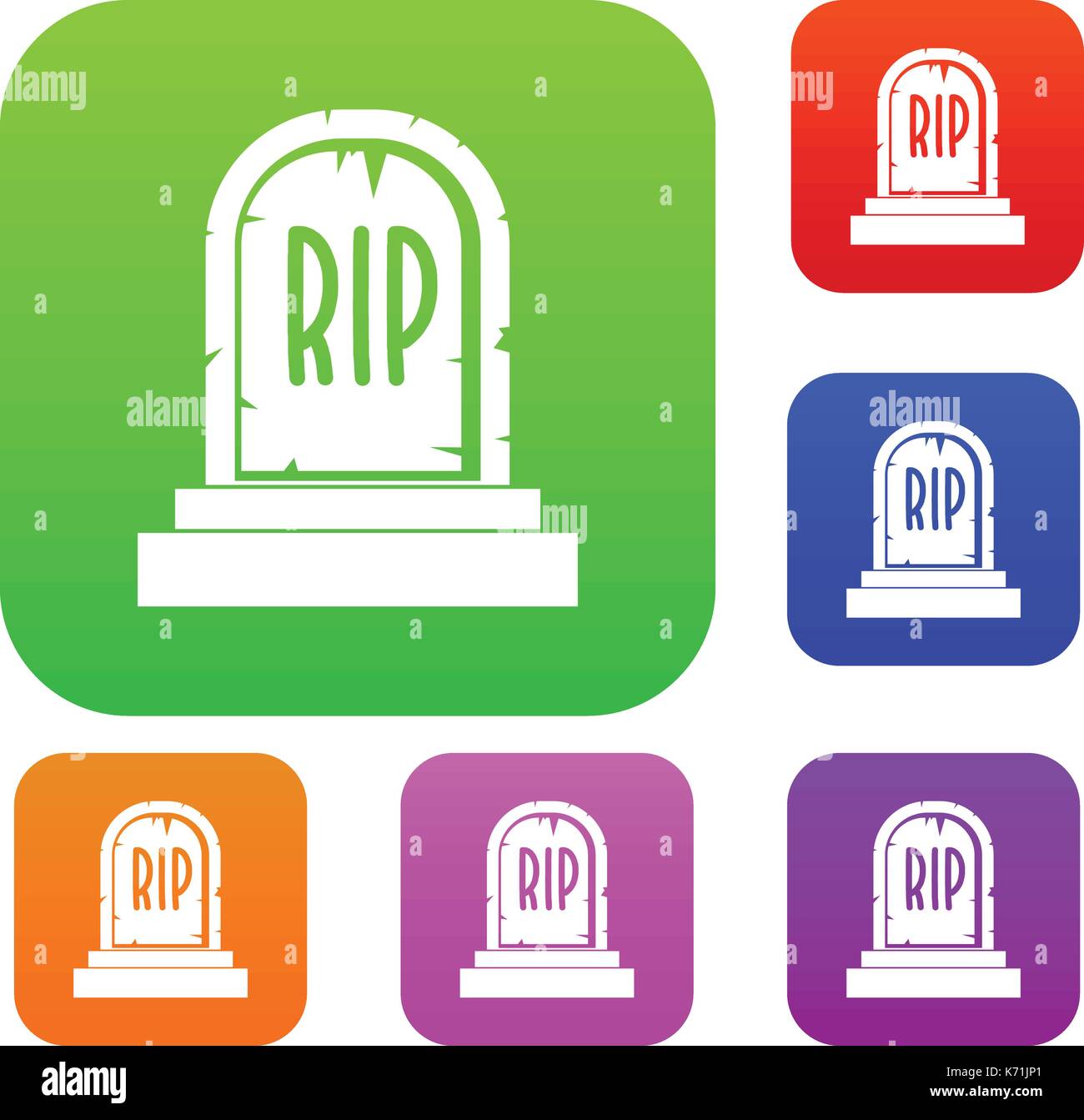 Gravestone with RIP text set color collection Stock Vector Image & Art ...