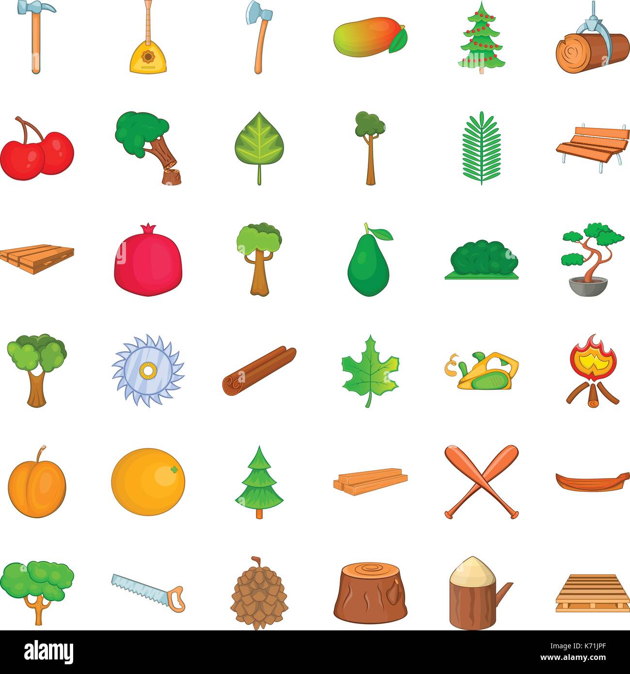 Forest icons set, cartoon style Stock Vector Image & Art - Alamy