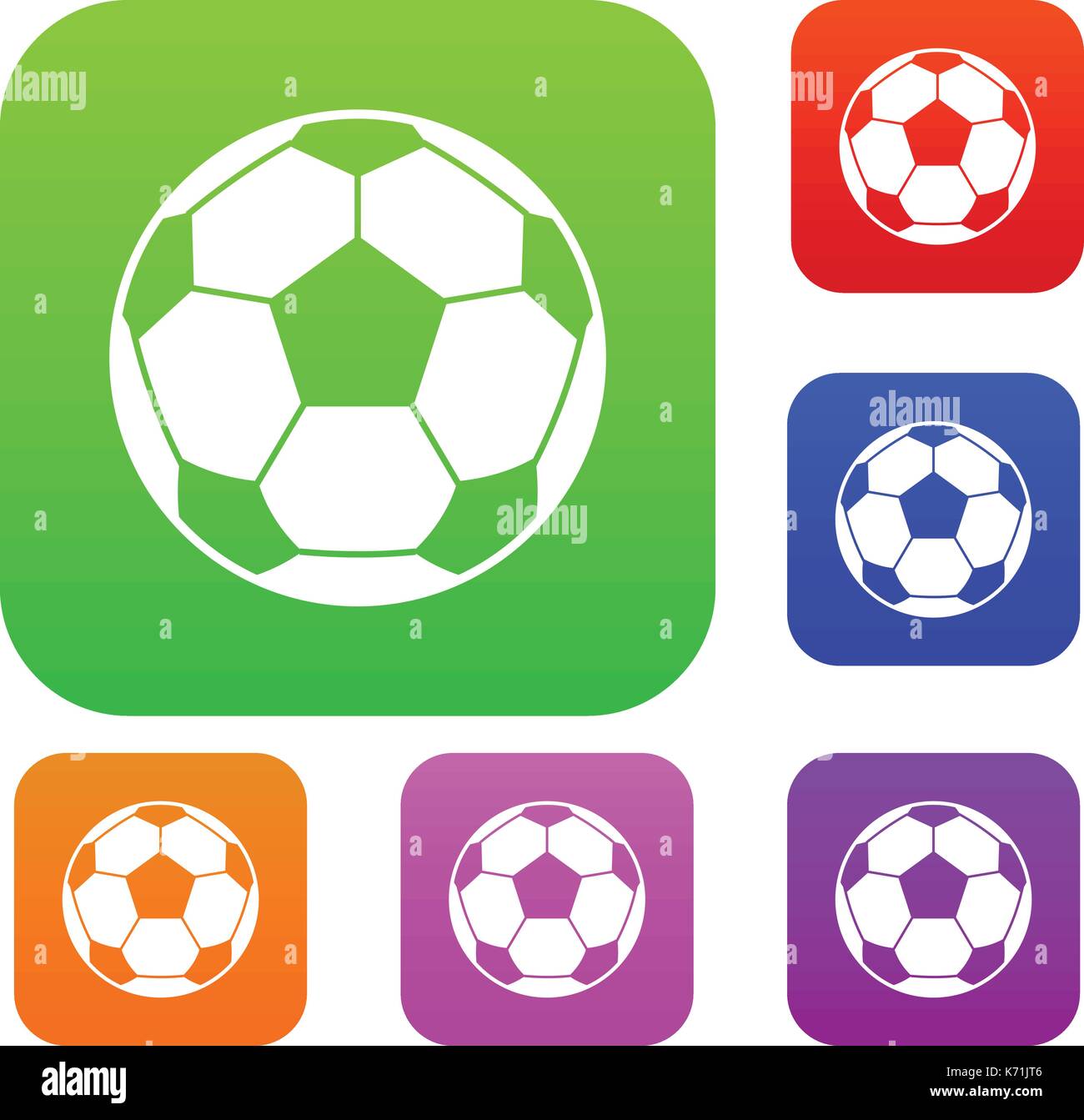 Football soccer ball set color collection Stock Vector Image & Art - Alamy