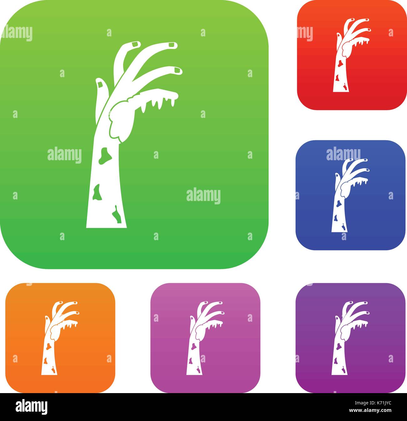 Zombie hand set color collection Stock Vector Image & Art - Alamy