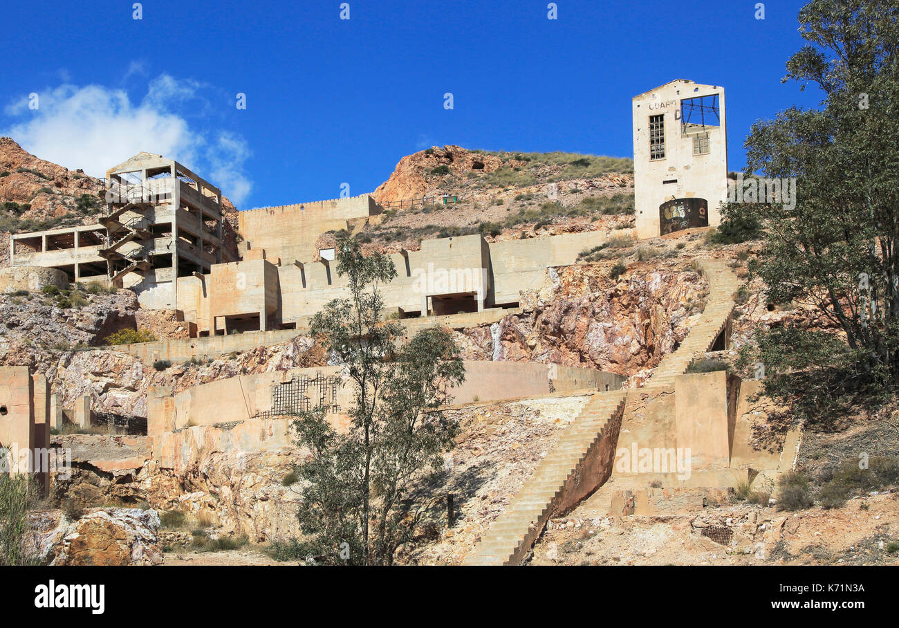 Old gold mine buildings, Rodalquilar, Cabo de Gata natural park ...