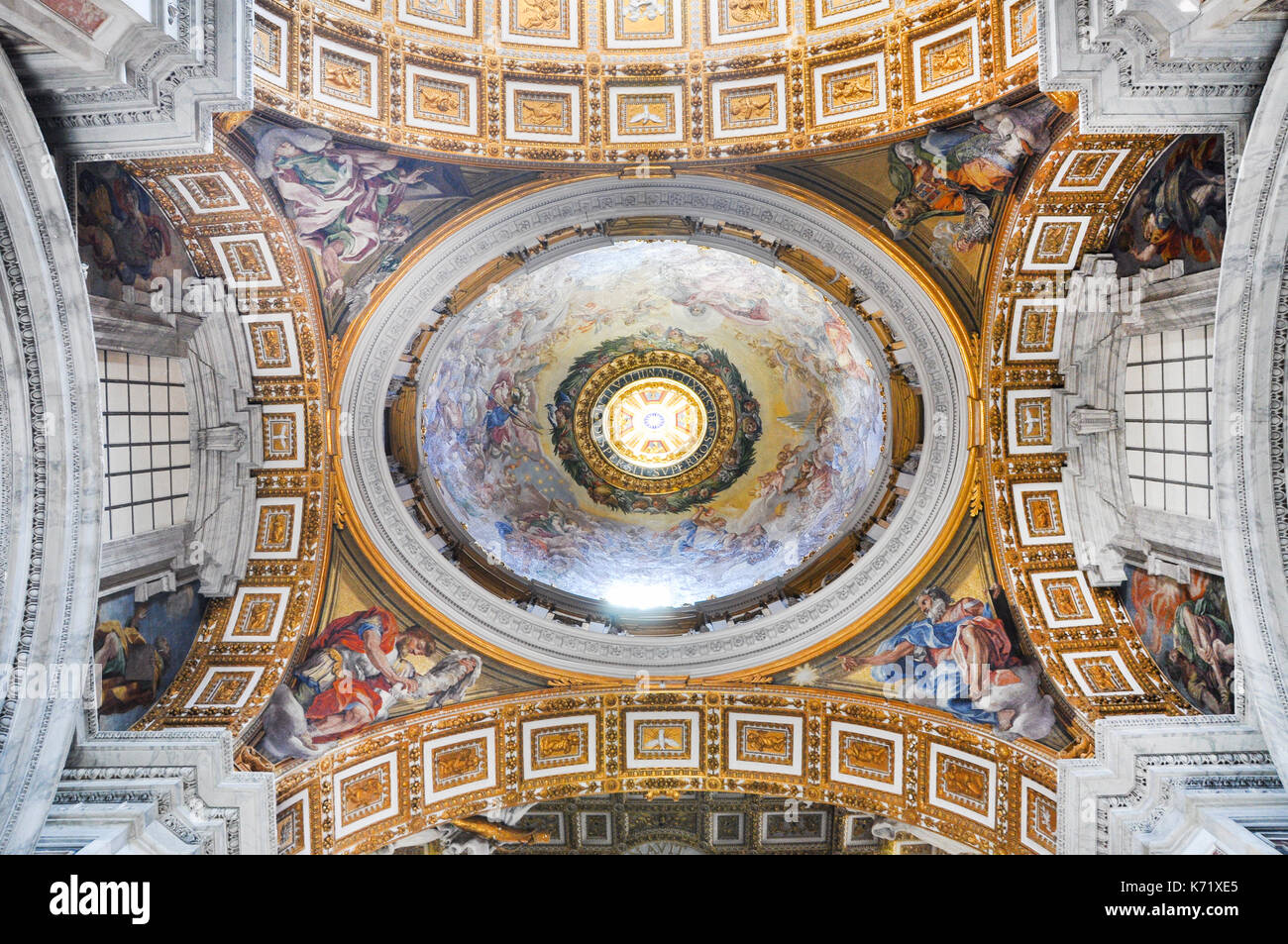 VATICAN - MARCH 16, 2016: The dome of the Saint Peter basilica is tallest dome in the world ...