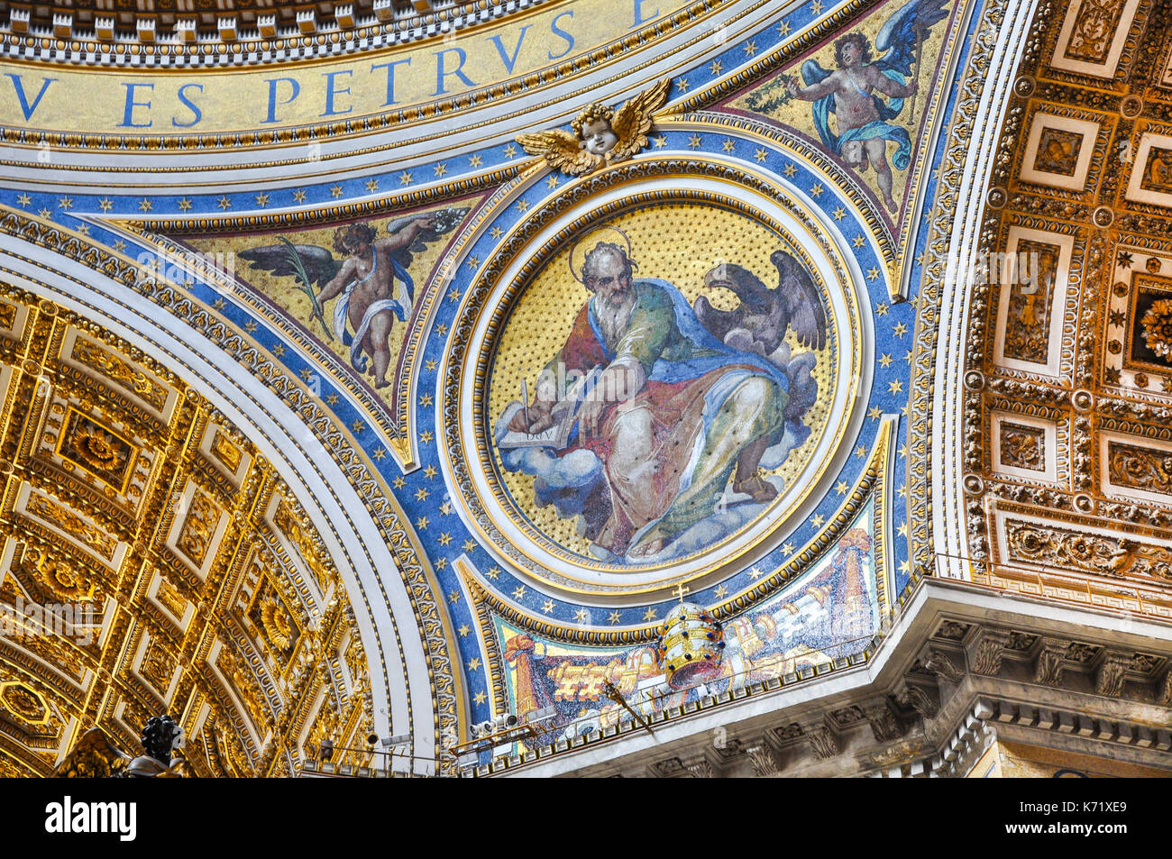 VATICAN - MARCH 16, 2016: The dome of the Saint Peter basilica is tallest dome in the world ...