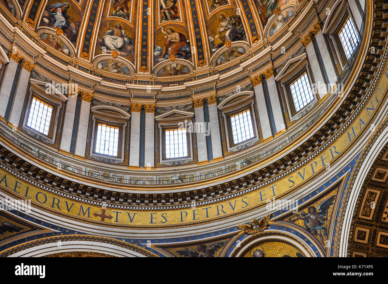 VATICAN - MARCH 16, 2016: The dome of the Saint Peter basilica is tallest dome in the world ...