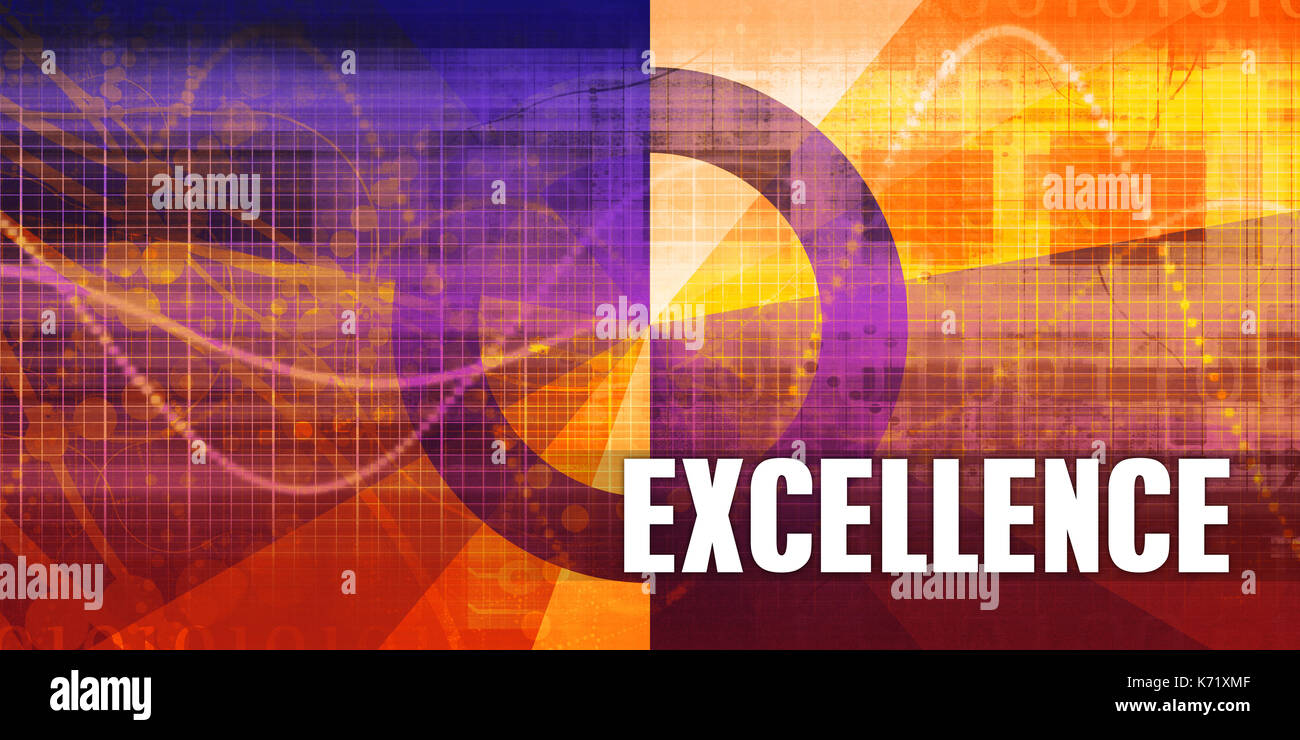 Excellence Focus Concept on a Futuristic Abstract Background Stock ...
