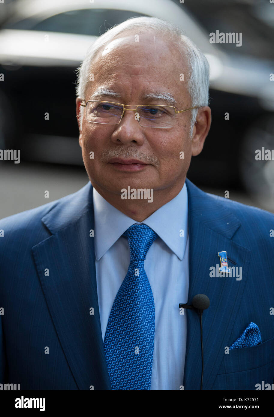 London, UK. 14th Sep, 2017. Prime Minister Najib Razak of Malaysia ...