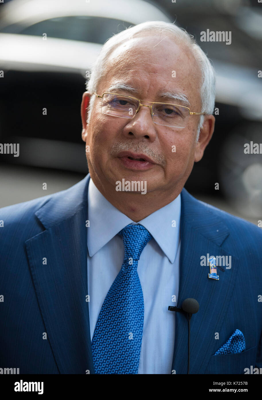 London, UK. 14th Sep, 2017. Prime Minister Najib Razak of Malaysia ...