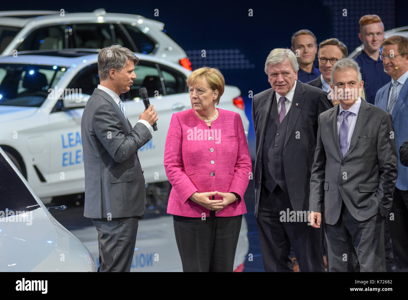 Frankfurt, Germany. 14th Sep, 2017. Angela Merkel taking a tour of the ...