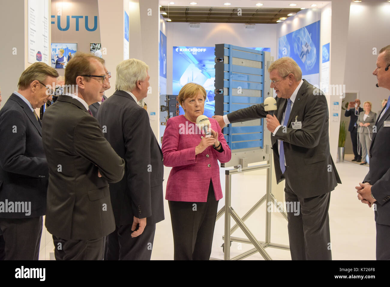 Frankfurt, Germany. 14th Sep, 2017. Angela Merkel visiting the ...