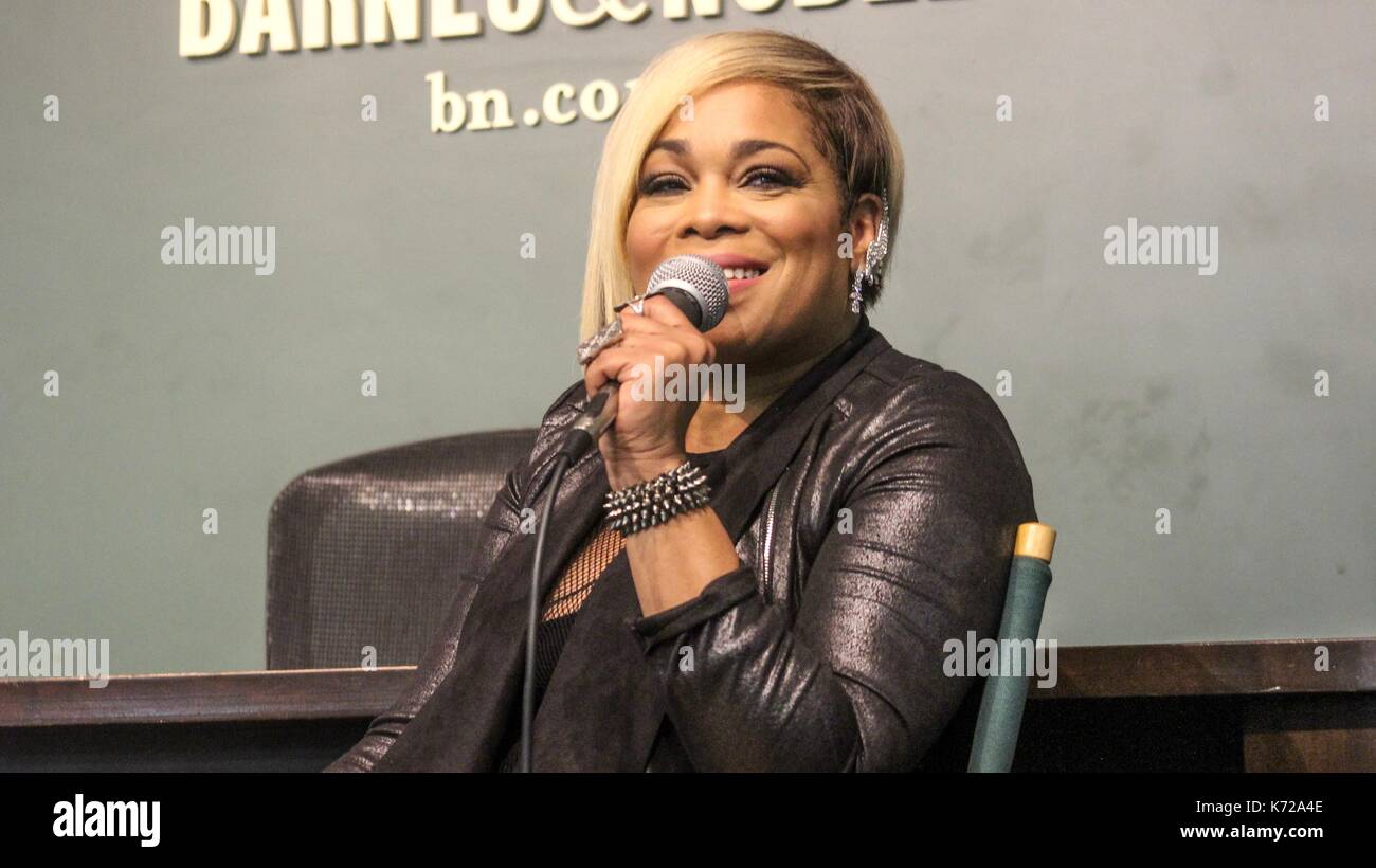 New York, USA. 13th Sept, 2017. Tionne Watkins of the group “TLC” holds ...