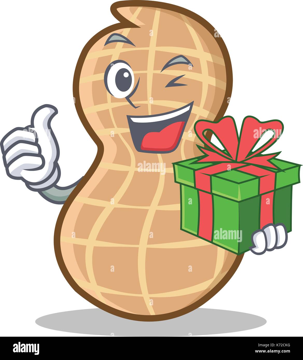 With gift peanut character cartoon style Stock Vector Image & Art - Alamy