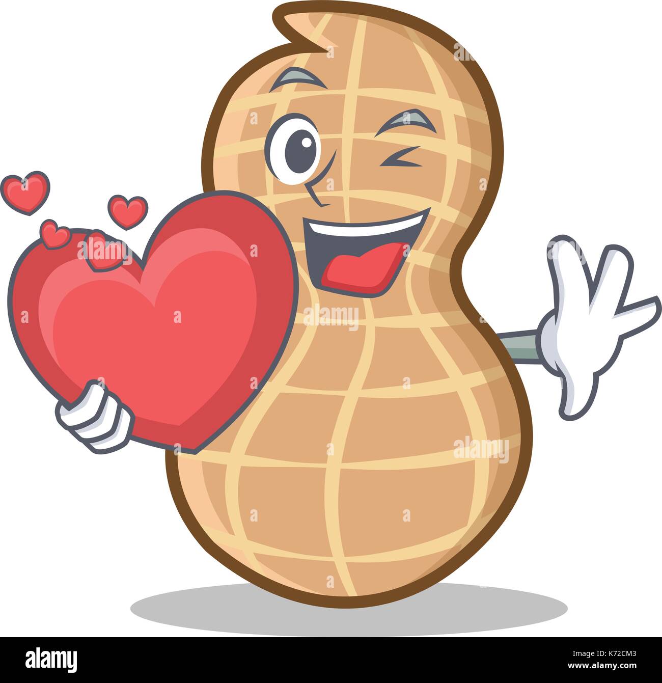 Peanut heart Stock Vector Images - Alamy