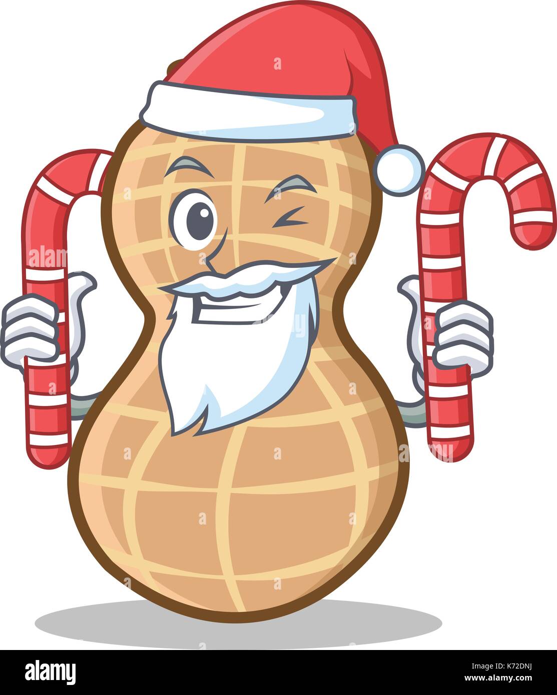 Santa with candy peanut character cartoon style Stock Vector Image ...