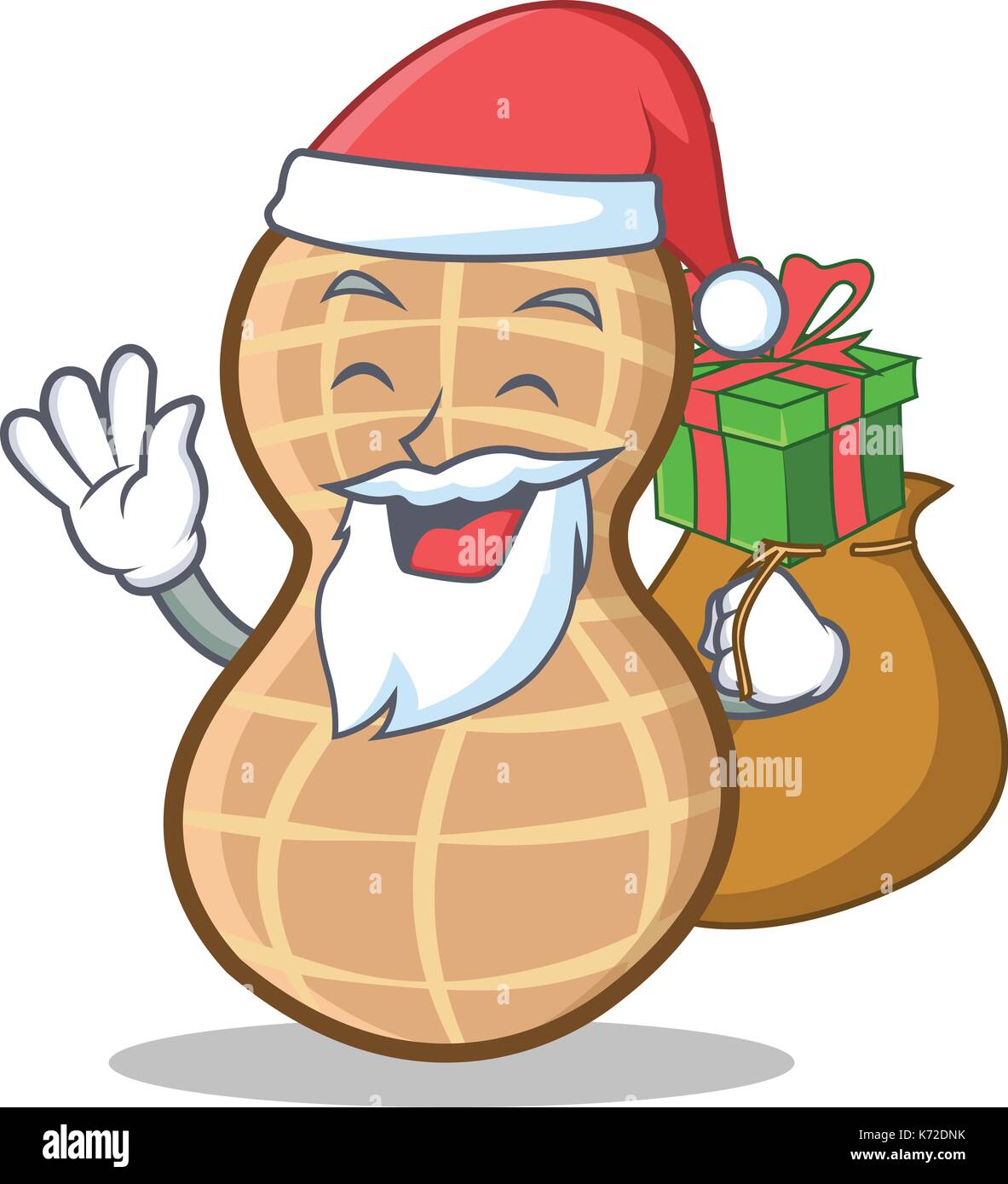 Santa with gift peanut character cartoon style Stock Vector Image & Art ...