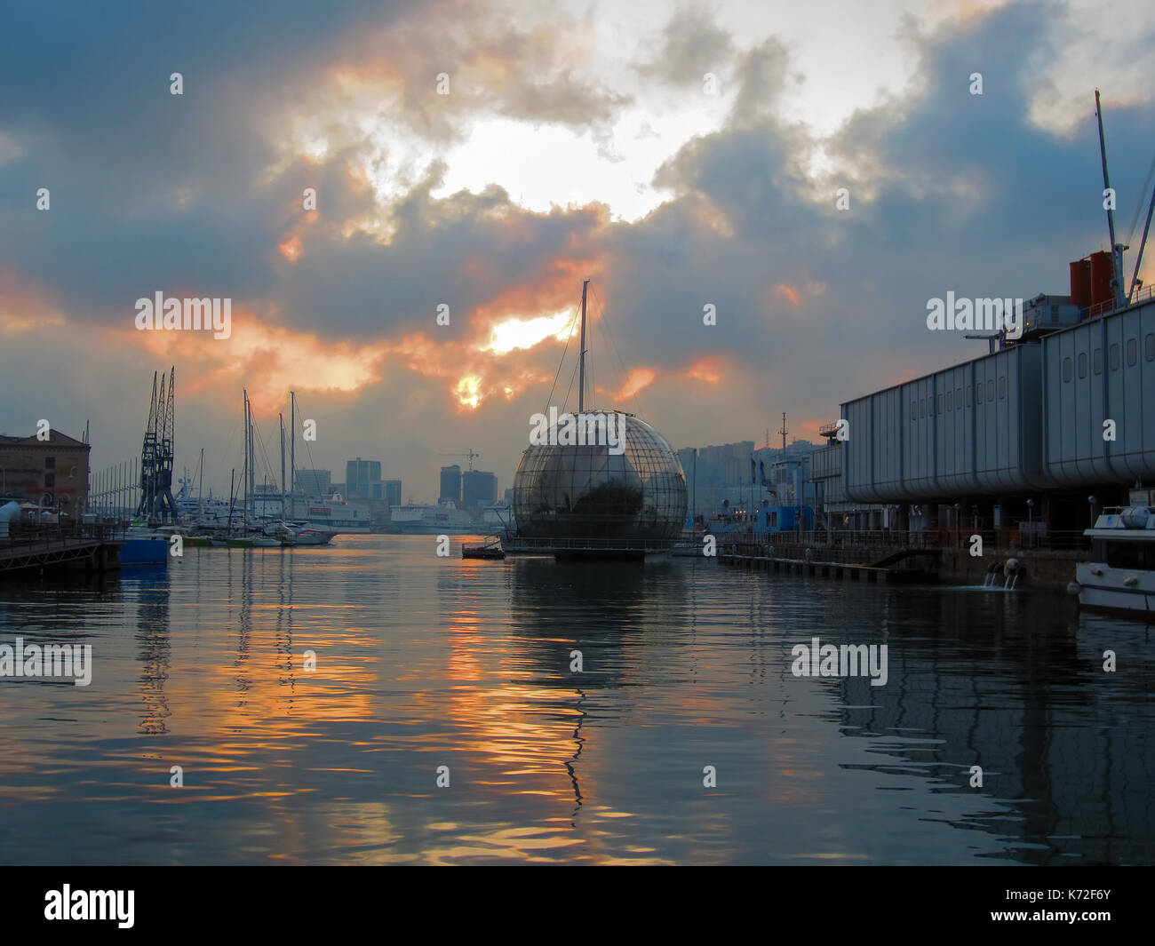 Genova harbour sunset hi-res stock photography and images - Alamy