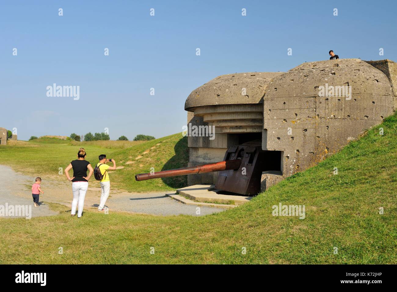 France, Calvados, Longues sur Mer, German battery of the Atlantic Wall ...