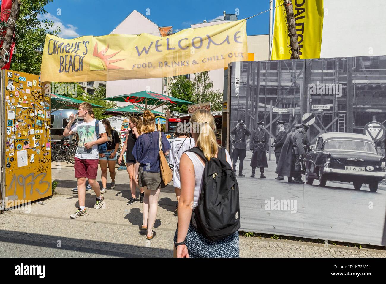 Germany, Berlin, Checkpoint Charlie, Charlie's beach Stock Photo - Alamy
