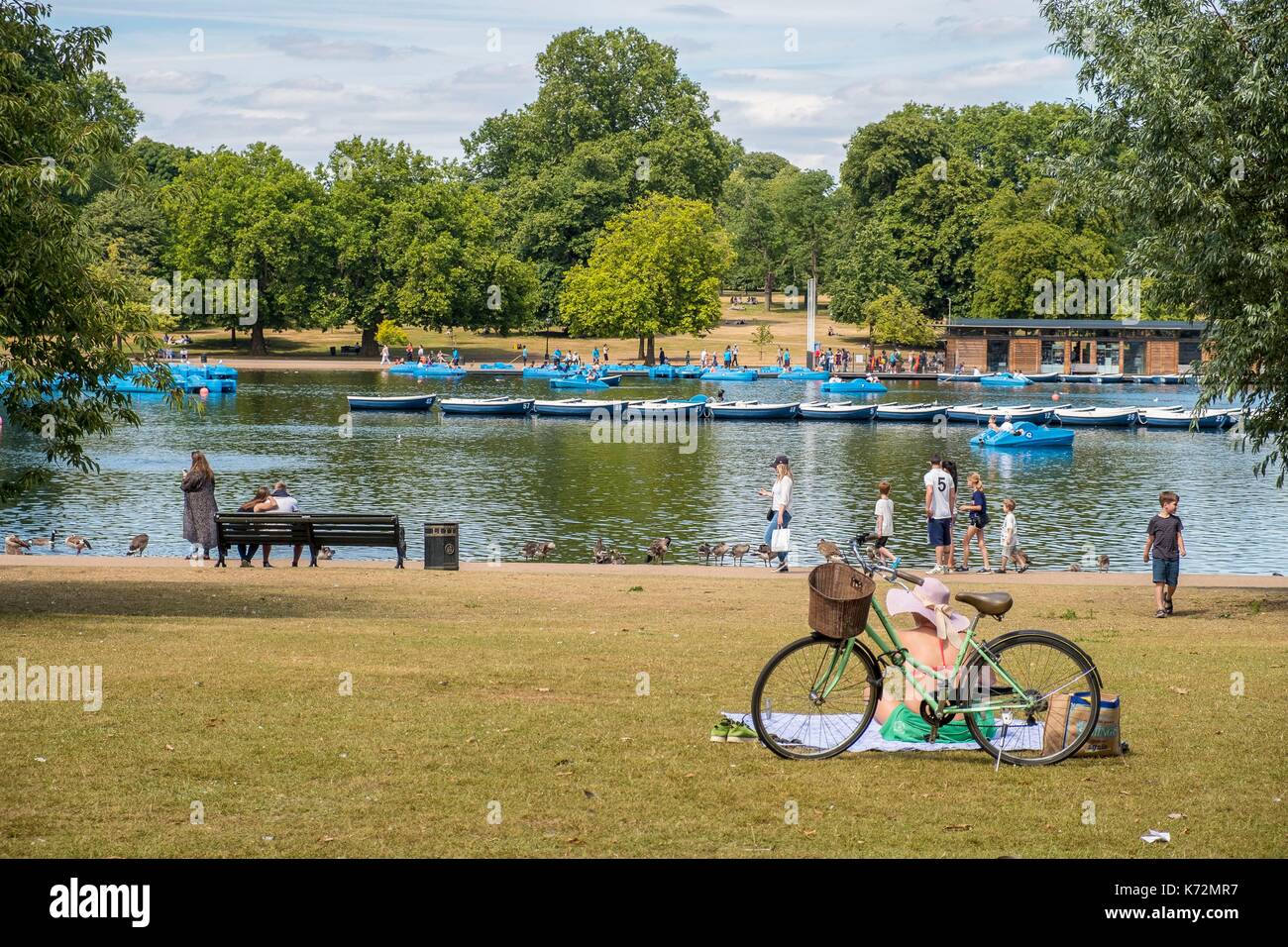United Kingdom, London, Hyde Park is the largest park in the center of ...