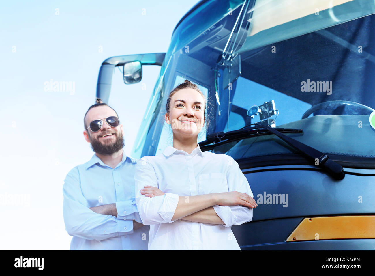 Tour guide bus hi-res stock photography and images - Alamy