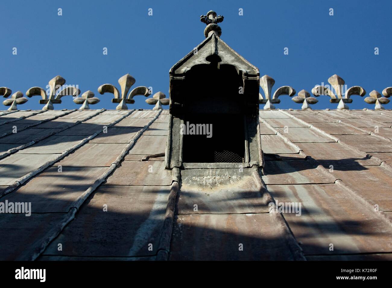 France, Marne, Reims, dormer on cathedral listed as World Heritage by ...