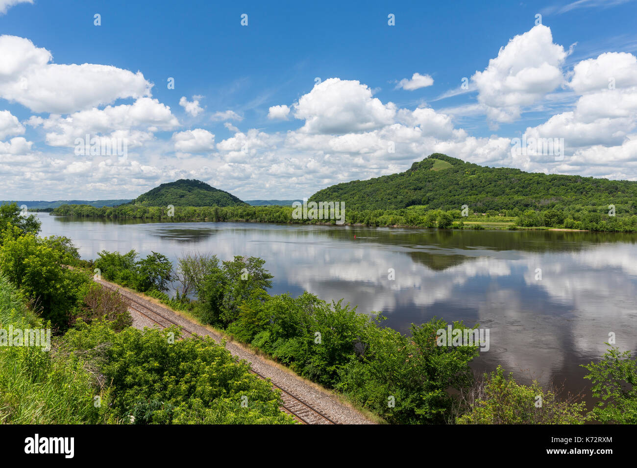 Mississippi River with Railroad Track Stock Photo - Alamy