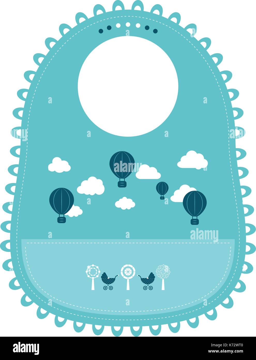 Baby Bib For Eating Food Isolated On A White Background. Vector ...