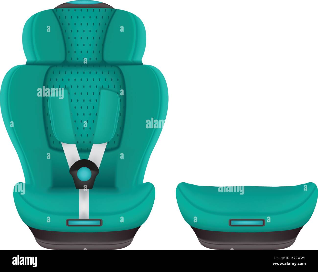 Booster Child Car Seat 3 Isolated On A White Background. Vector ...