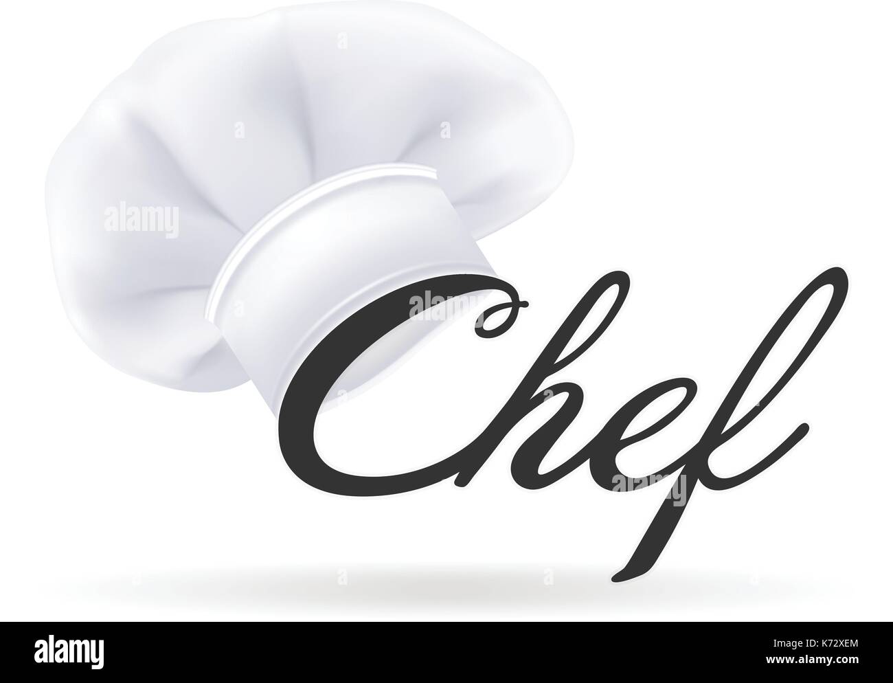 Photorealistic Modern White Chef Hat. Cooks Hat Isolated On A White ...