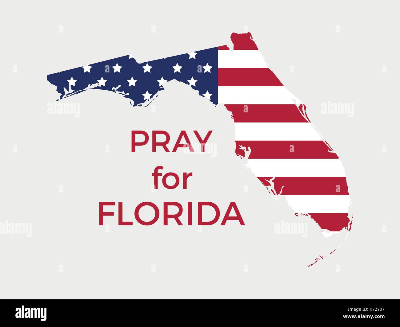 Pray for Florida. Hurricane Irma, natural disaster. Vector illustration ...