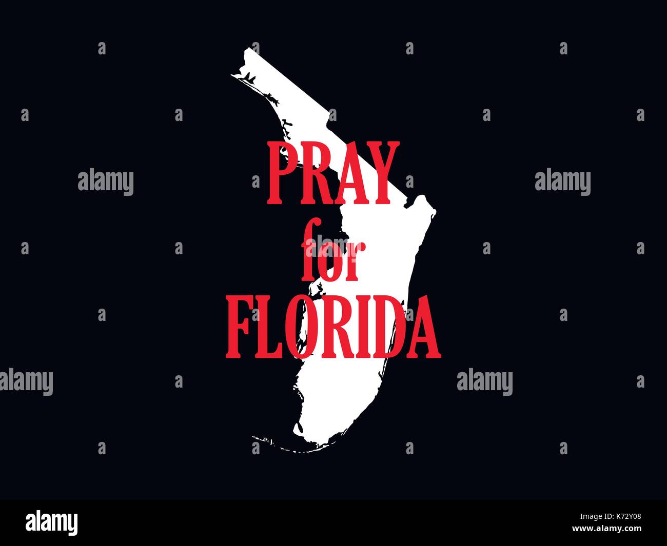Pray for Florida. Hurricane Irma, natural disaster. Vector illustration ...
