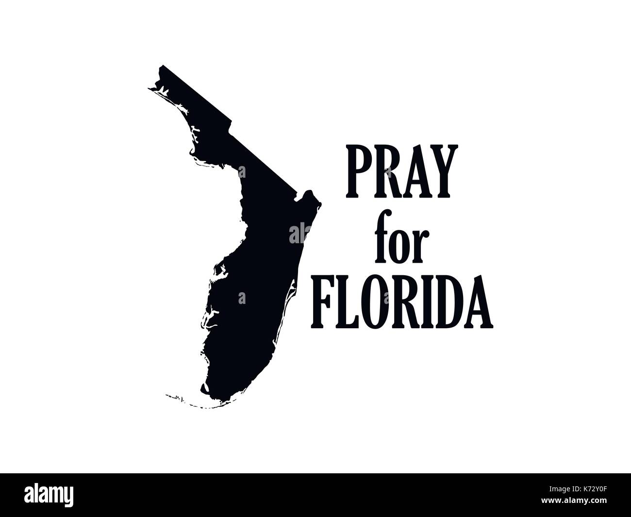 Pray for Florida. Hurricane Irma, natural disaster. Vector illustration ...