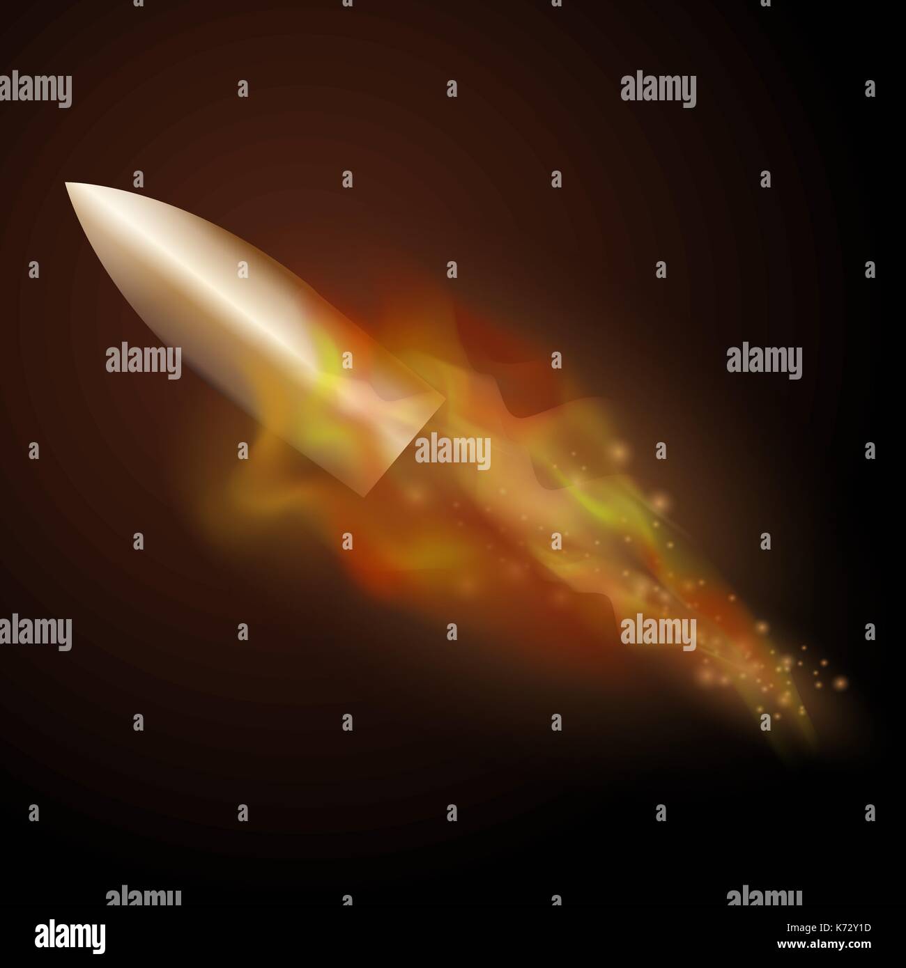 Burning Metal Bullet with Fire Flame Stock Vector Image & Art - Alamy