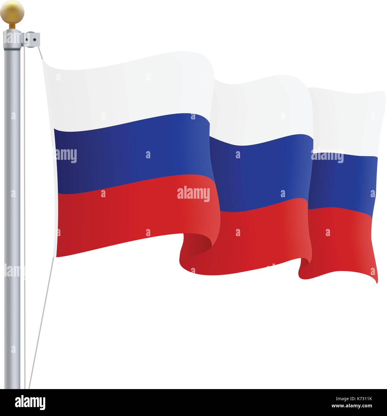 Waving Russia Flag Isolated On A White Background. Vector Illustration Stock Vector Image & Art ...