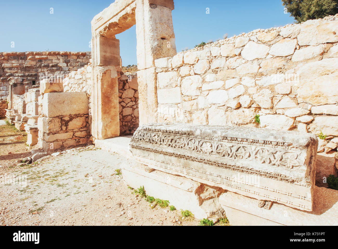 City walls in the ruins of Troy, Turkey Stock Photo - Alamy