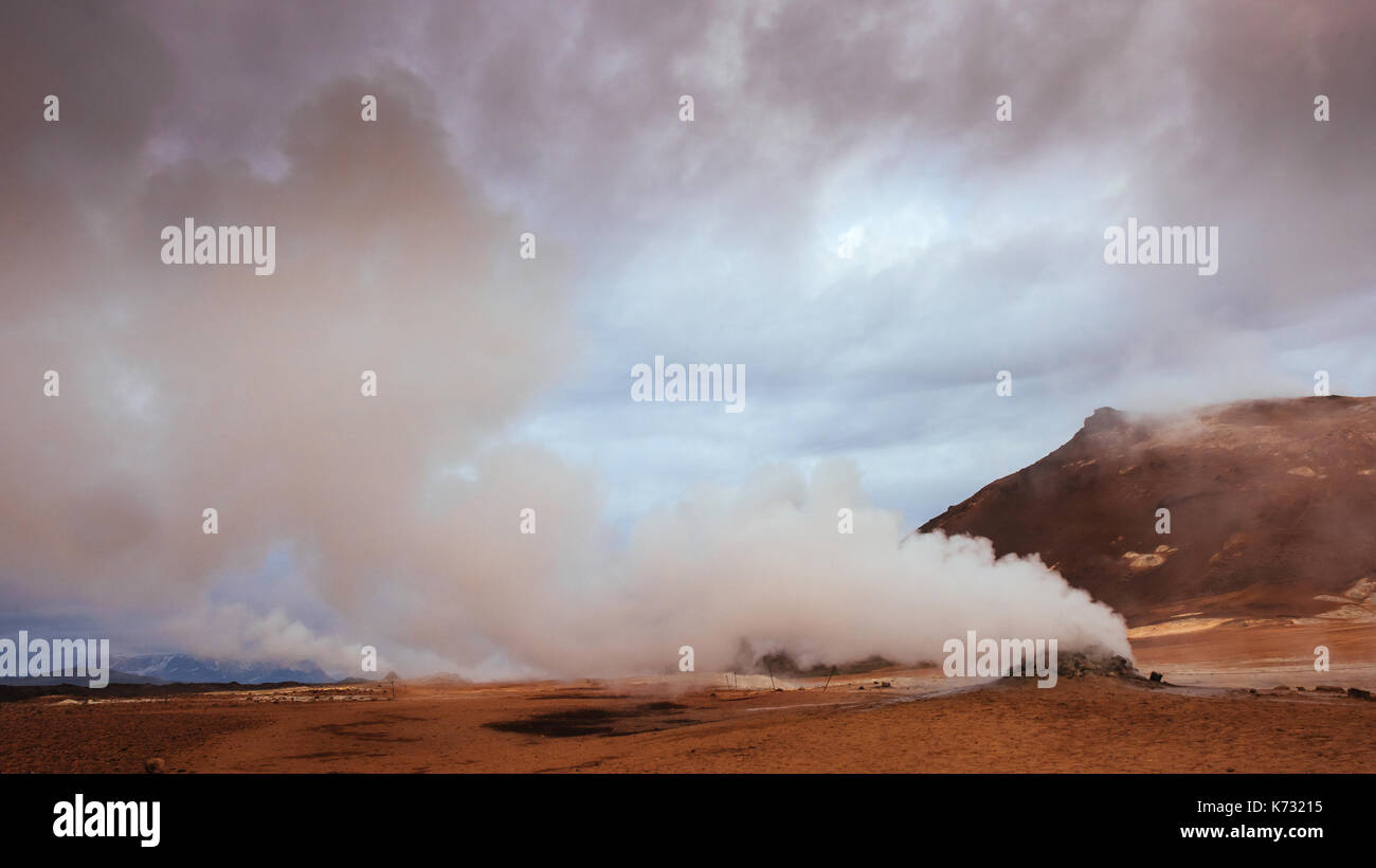 Fumarole field in Namafjall Iceland Stock Photo - Alamy
