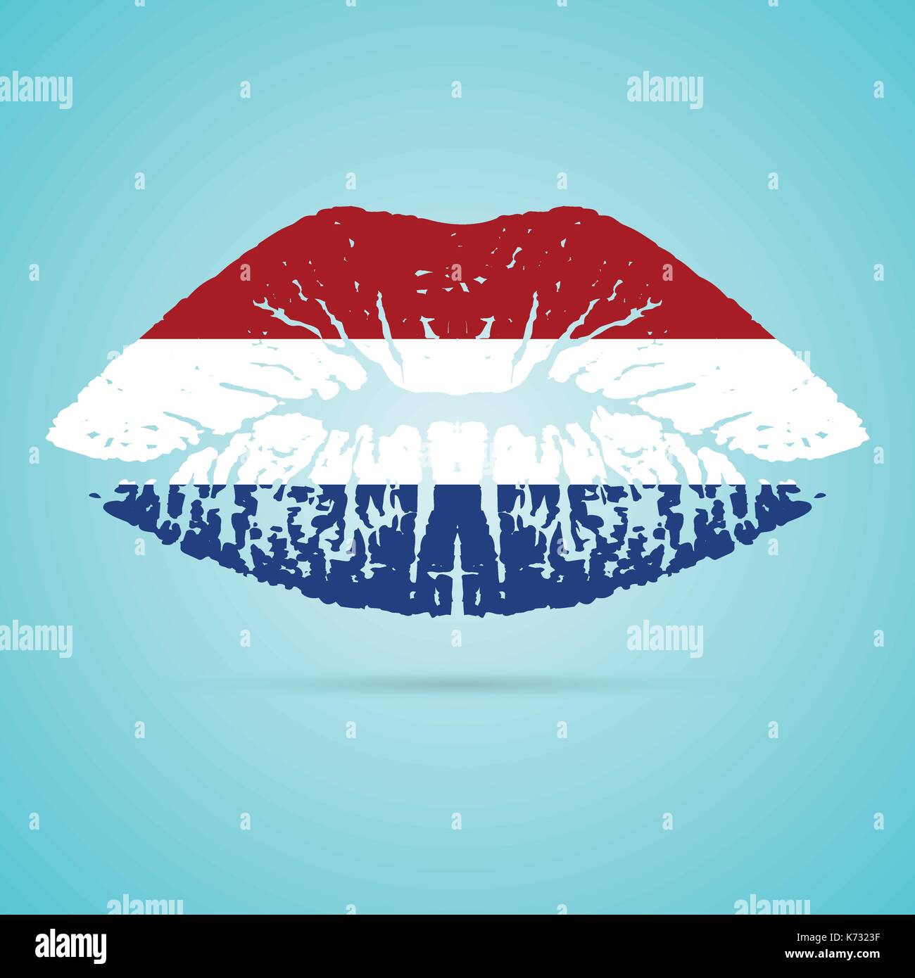 Netherlands Flag Lipstick On The Lips Isolated On A White Background ...