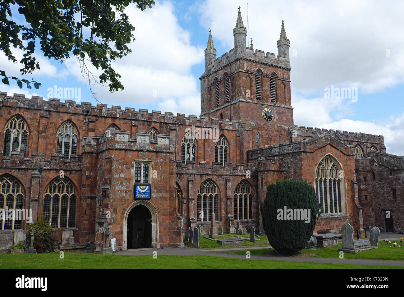 The twelfth century Crediton parish church in Devon, UK, built on the ...