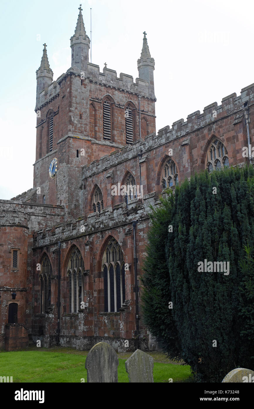The twelfth century Crediton parish church in Devon, UK, built on the ...