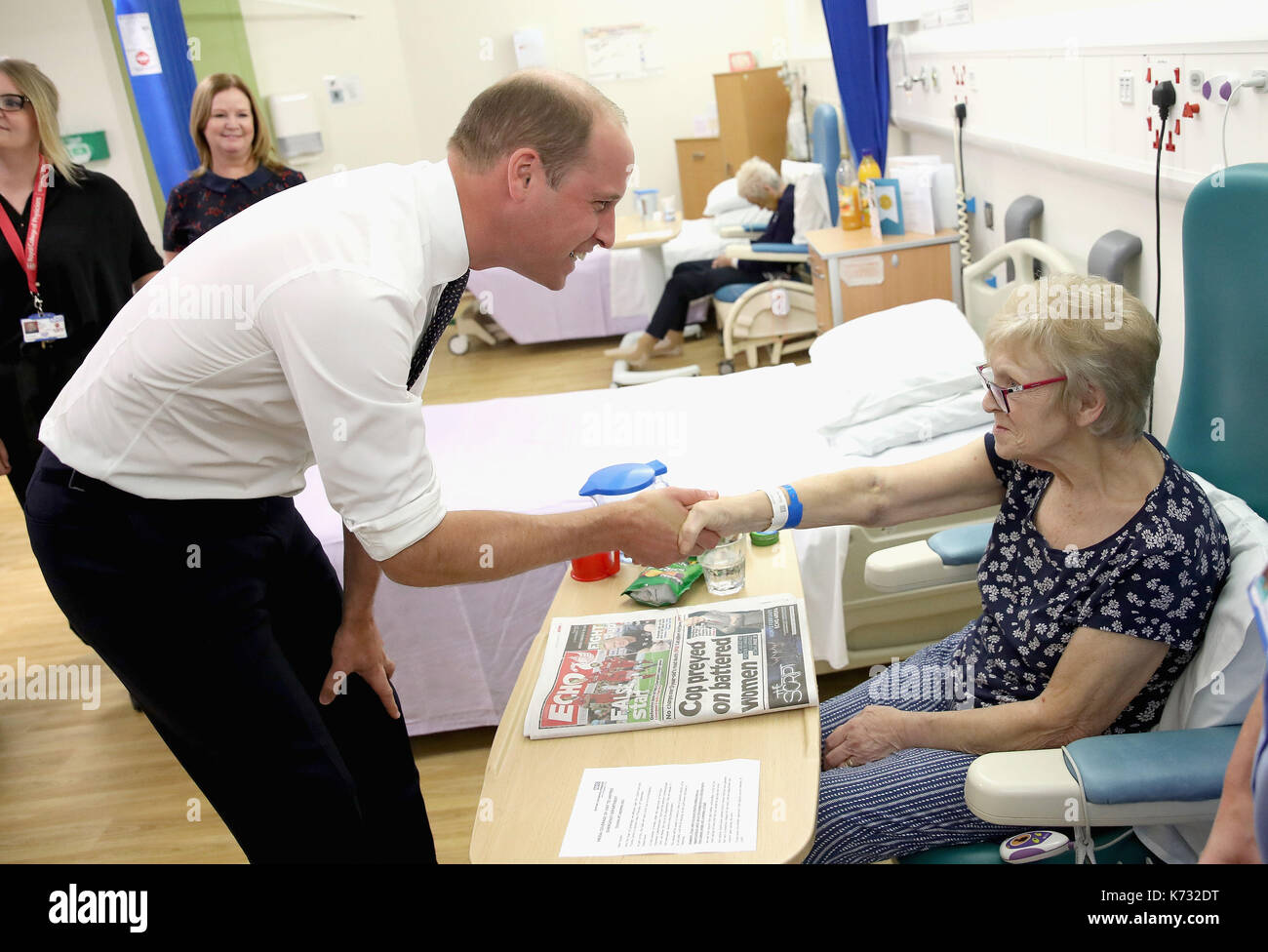 The Duke of Cambridge chats with patient Edna Dagnall in the Frailty ...