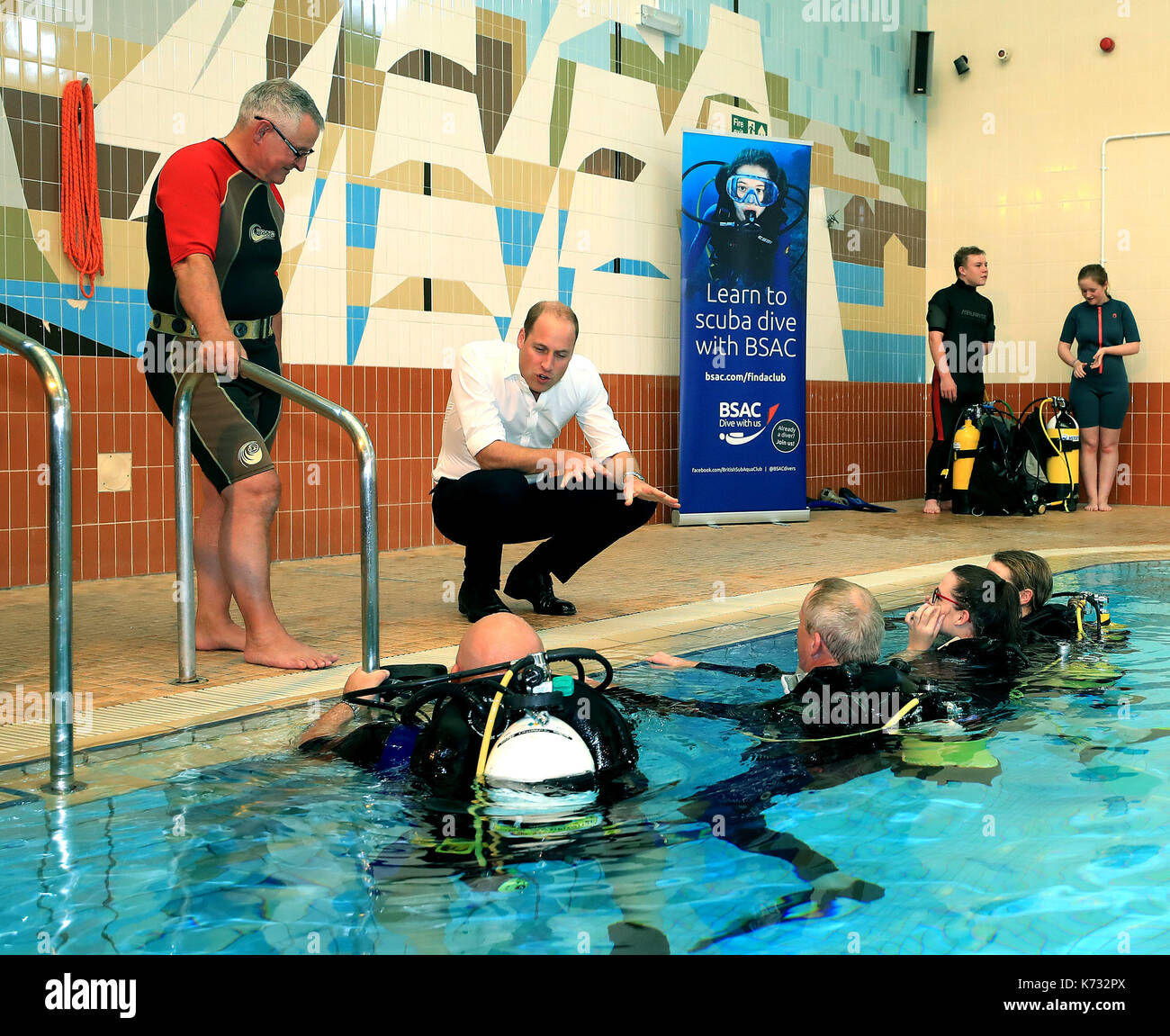 The Duke of Cambridge during his visit to the Merseyside Sub-Aqua Club ...