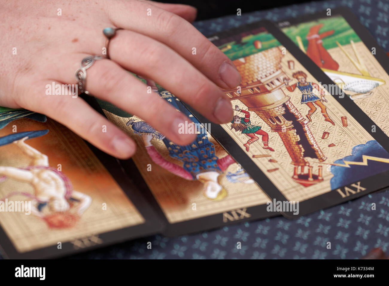 St. Petersburg, Russia - July 8, 2017: Divination using Tarot cards ...
