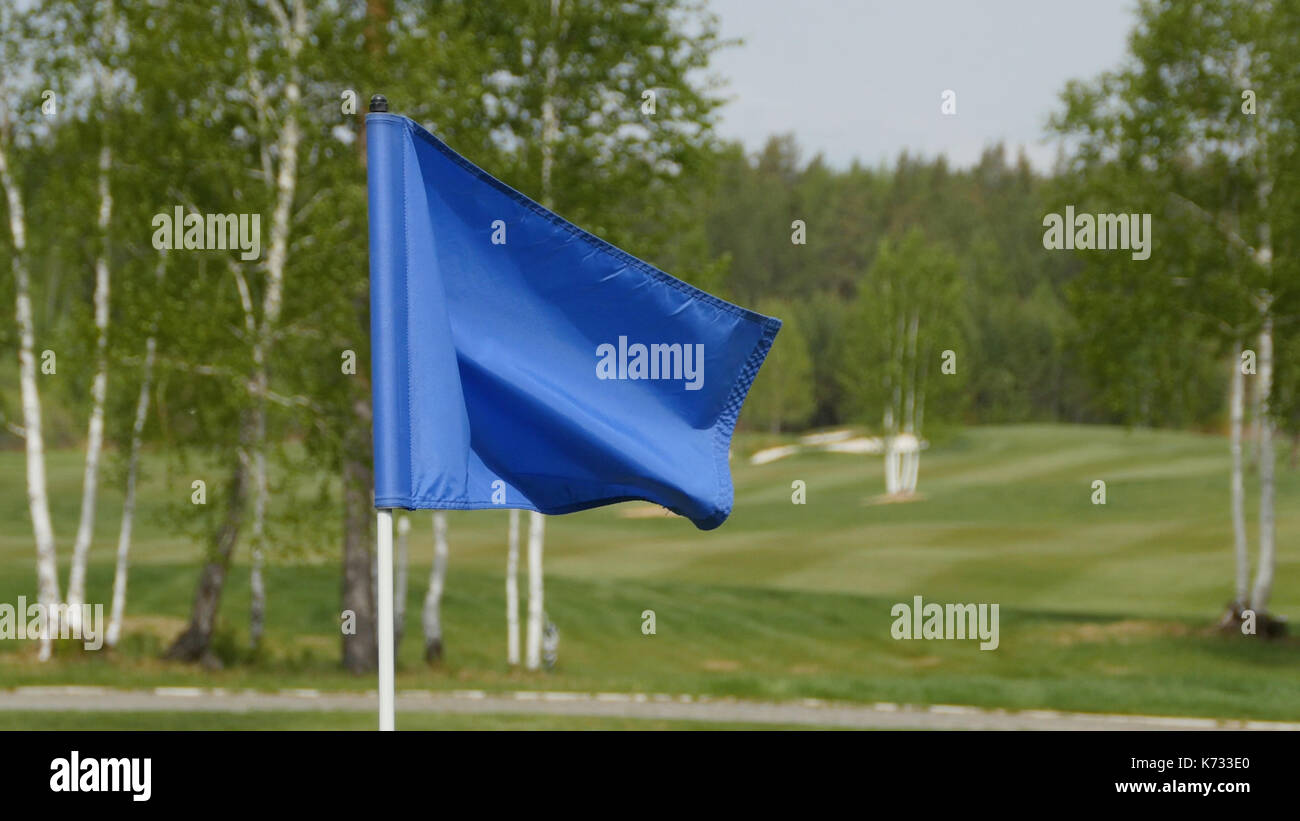 Blue flag waving over the sky. Blue flag waving on the wind Stock Photo ...