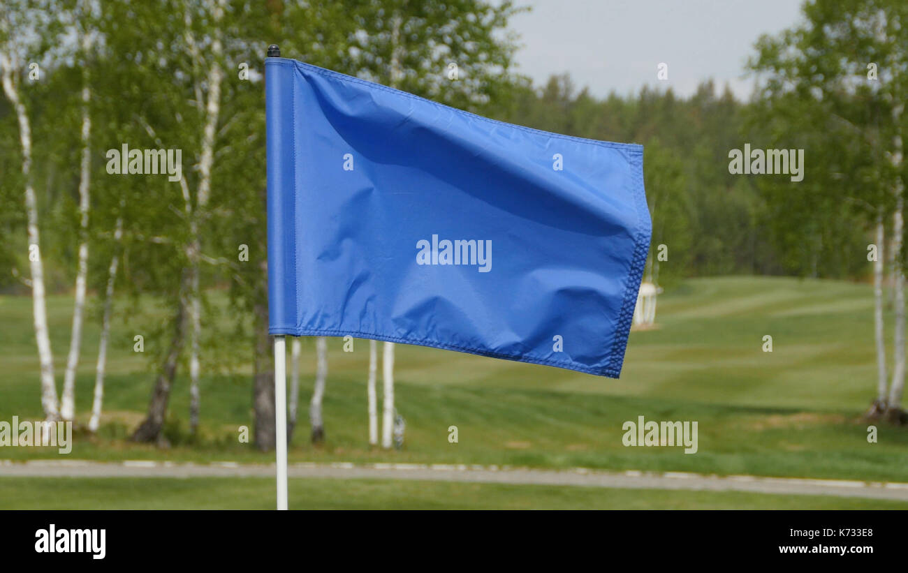 Blue flag waving over the sky. Blue flag waving on the wind Stock Photo ...