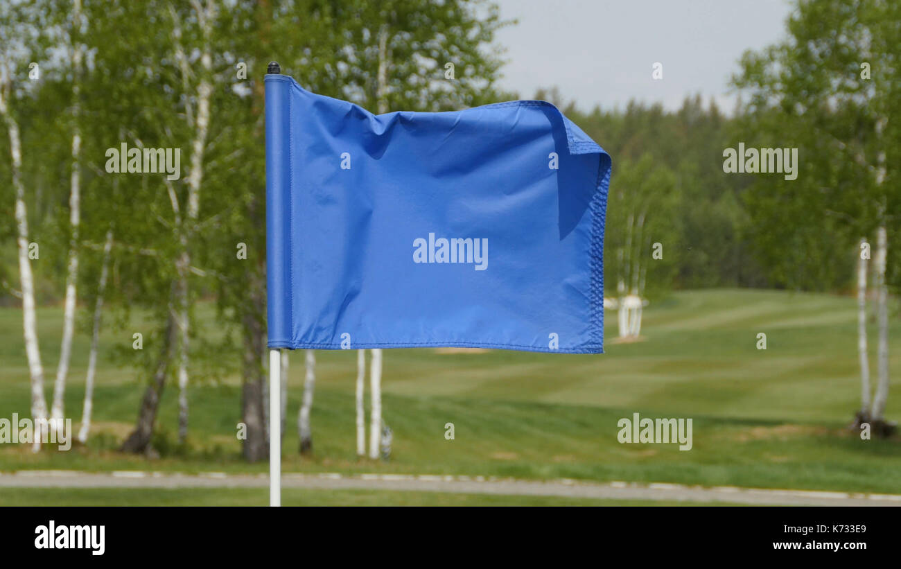 Blue flag waving over the sky. Blue flag waving on the wind Stock Photo ...