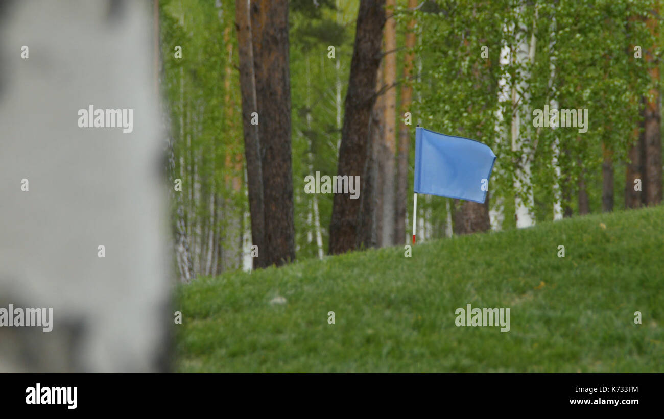 Blue flag waving over the sky. Blue flag waving on the wind Stock Photo ...