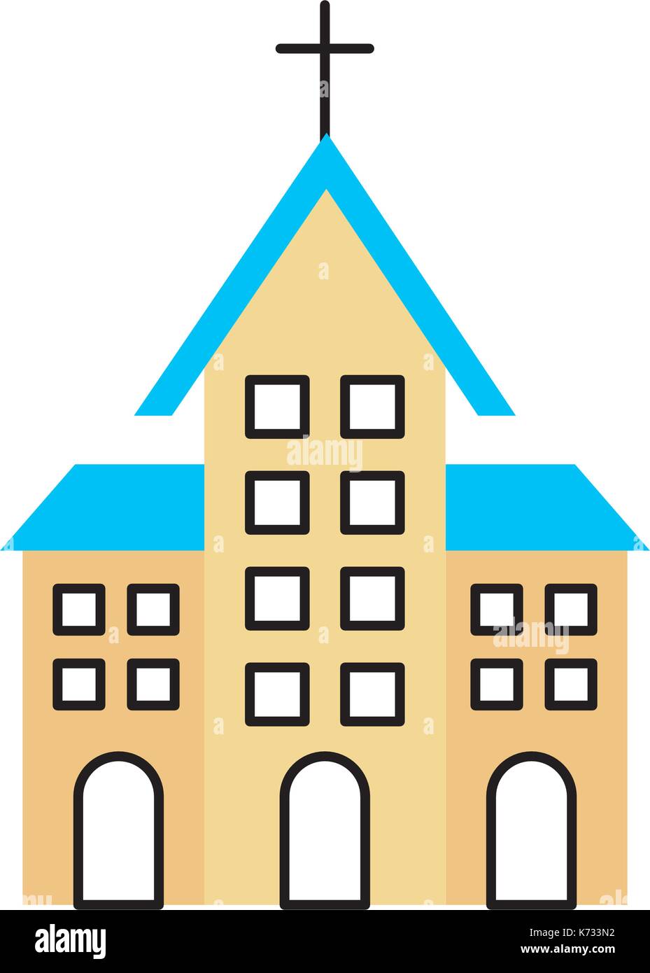 church building christian religion architecture Stock Vector Image ...